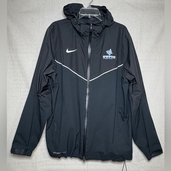 Nike | Jackets & Coats | Nike Men Storm Fit Rain Hood Black Jacket Lg ...